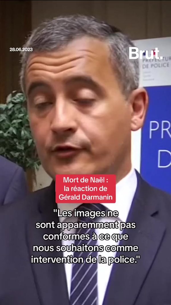 VIDEO. Mort de Naël : la réaction de Gérald Darmanin | Brut. | Flipboard